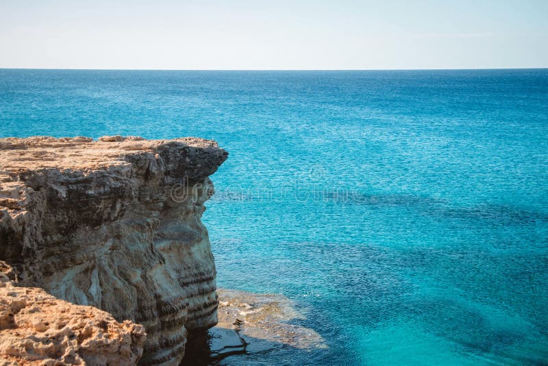 Wide Angle Shot of a Cliff Next To the Ocean during Daytime Stock Image ...