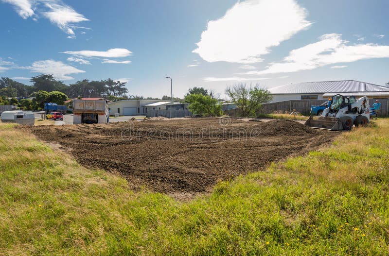 Wide-angle Shot of an Empty Field Being Developed for the Construction ...