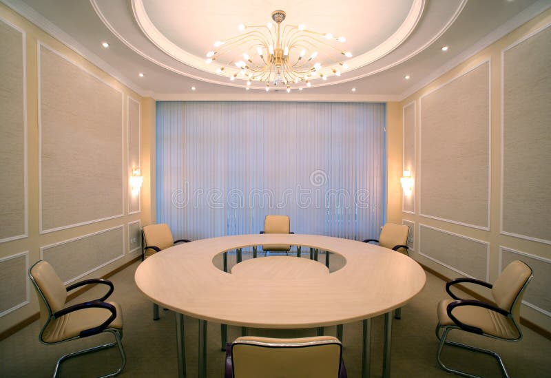 Wide Angle Shot of Empty Meeting Conference Room Stock Photo - Image of ...