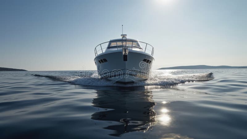 Wide Angle Shot of Front of the Yacht in Summer Time. Generative AI ...