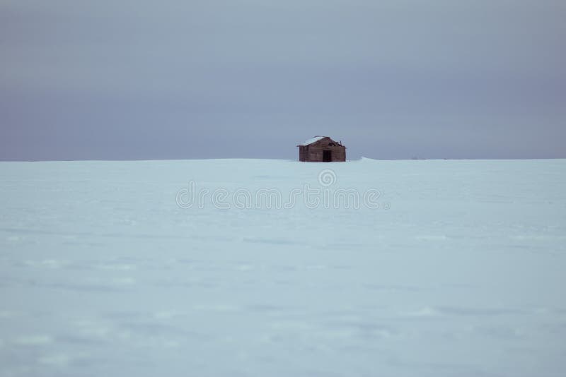 Wide Angle Shot of a House Surrounded by Snow Stock Image - Image of ...