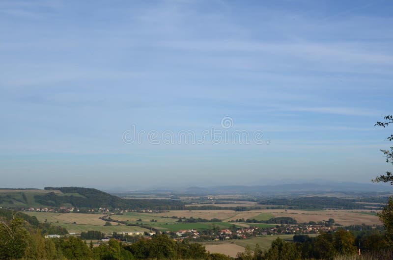 Wide Angle Shot of a Landscape Full of Trees and Buildings Stock Image ...