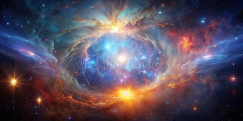 A Wide Angle Shot of a Massive Nebula Glowing Brightly in Deep Space ...