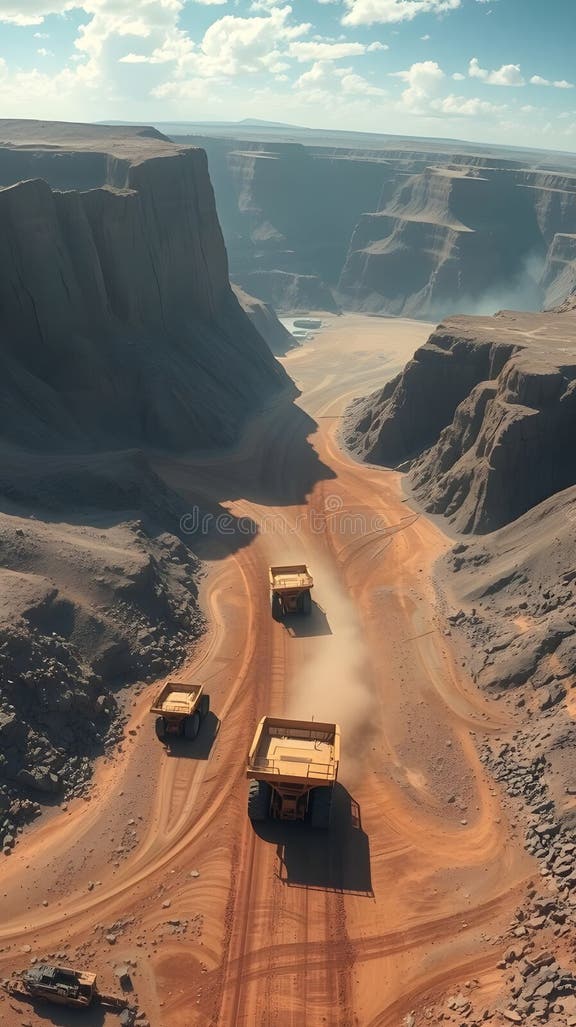 Wide-angle Shot of a Massive Open-pit Mine Stock Illustration ...