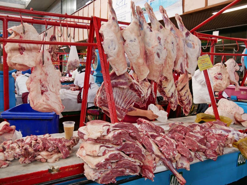Wide Angle Shot of Meat Being Sold in the Market Editorial Photo ...