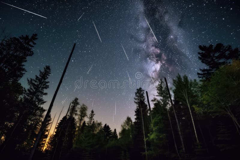 A Wide-angle Shot of the Night Sky, with the Stars and Constellations ...