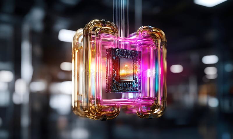 Researcher Working on Futuristic Quantum Systems Stock Photo - Image of ...