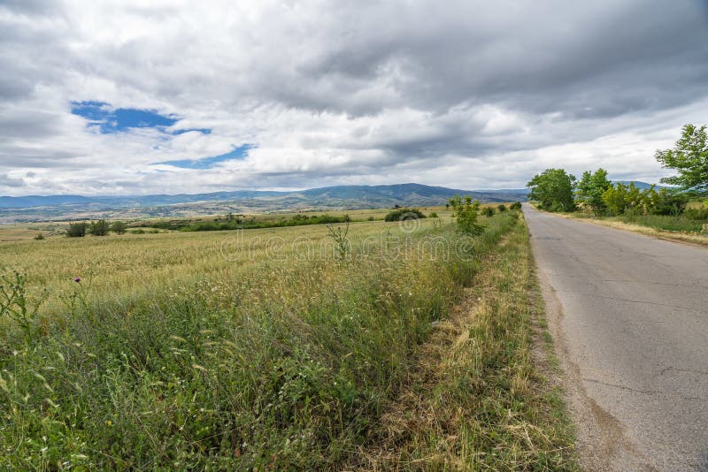Wide Angle Shot of a Rural Landscape in Summer Stock Photo - Image of ...