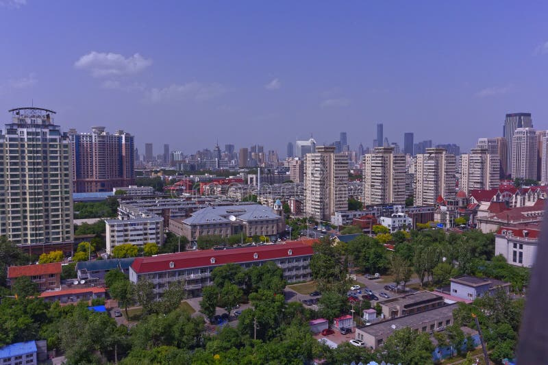 Wide Angle Shot of the Skyscrapers of a City Stock Image - Image of ...