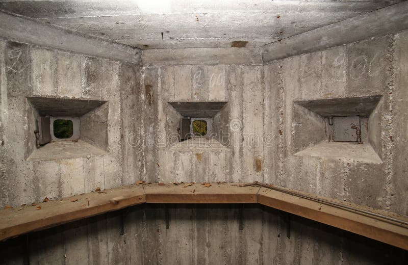 Wide Angle Shot of a Small Room in Fulunaes Bunker in Sweden Stock ...