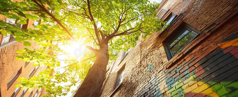 A Wide-angle Shot of Sunlight Streaming through the Trees, Featuring ...