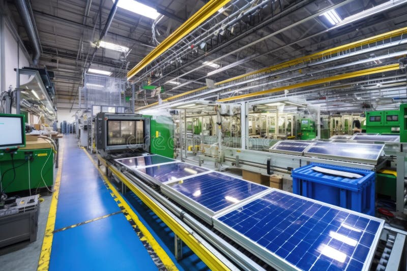 Wide-angle Shot of Television Assembly Factory Stock Photo - Image of ...