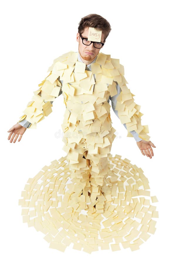 Wide Angle Shot of Young Man with a Sticky Notes Stock Photo - Image of ...