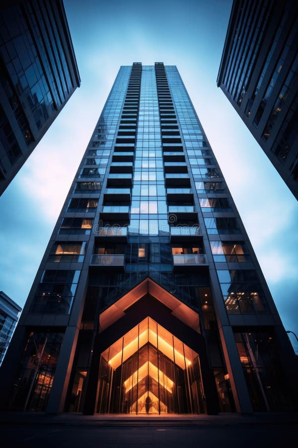 Of Wide - Angle on a Tall Building AI Created Stock Image - Image of manhattan, high: 292380017