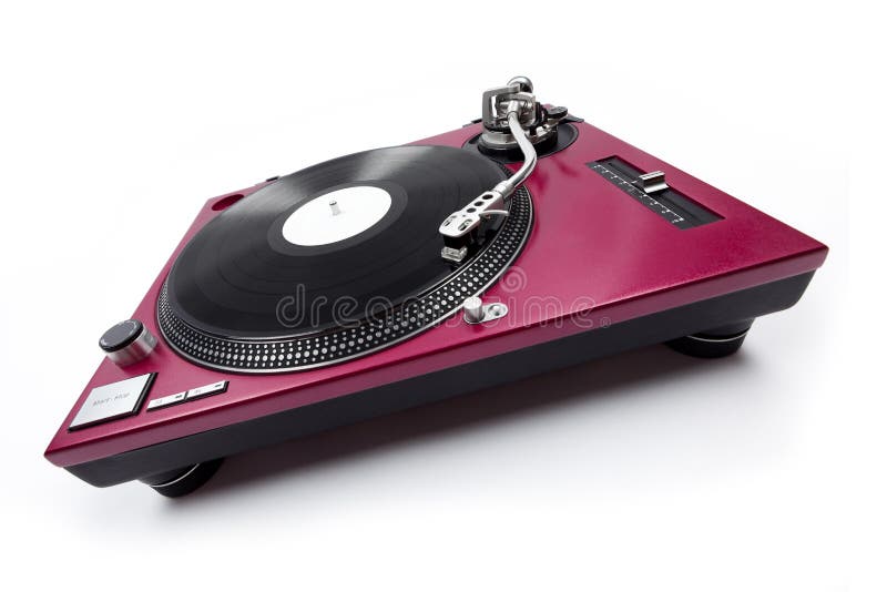Wide Angle Turntable Front View Stock Image - Image of music, shiny ...