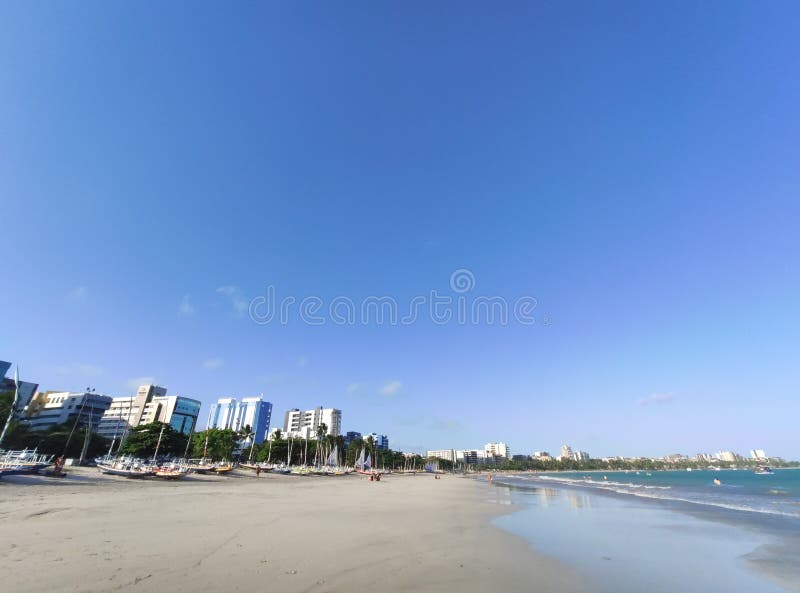 Wide Angle View of a Brazilian Beach Stock Image - Image of shore ...