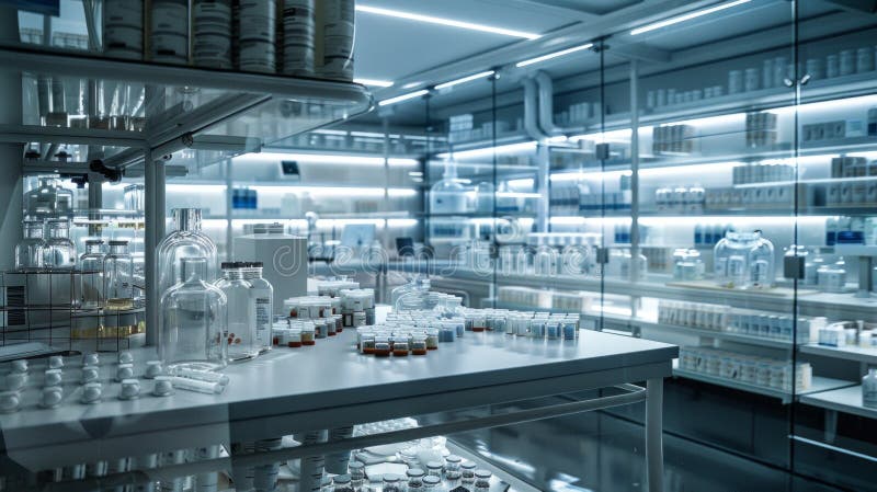 AI-Driven Pharmaceutical Research Lab with Modern Drug Display Stock ...