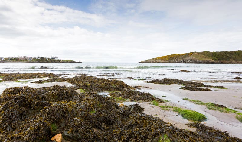 Wide Angle View of Cemaes Bay in Anglesey Stock Photo - Image of ...