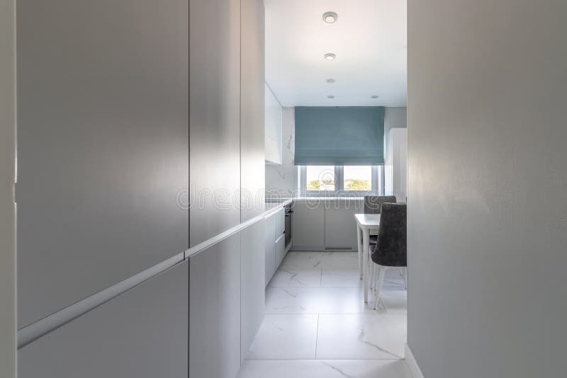 A Wide Angle View of Contemporary Modern Kitchen Idea Design Stock ...