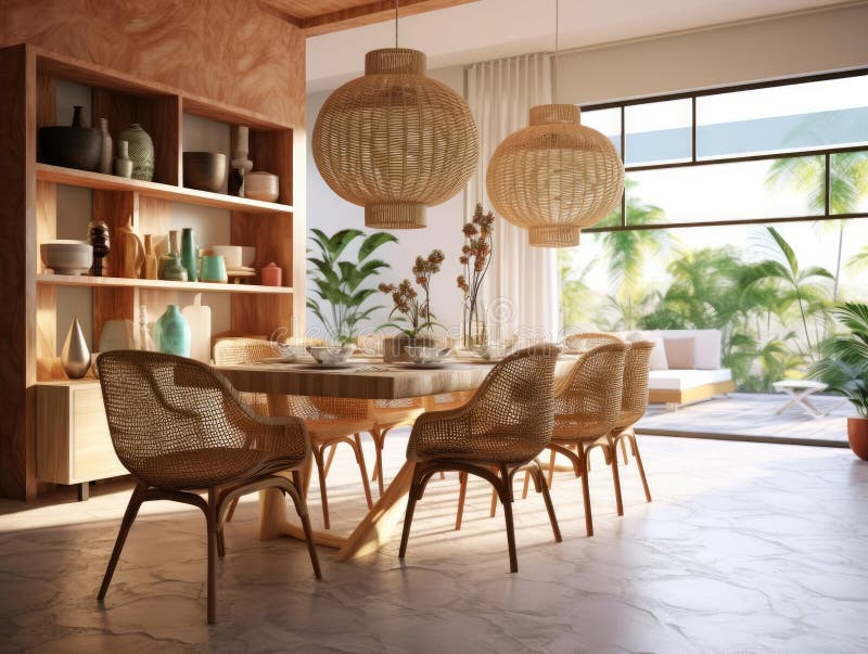 Wide Angle View of a 3D Model Dining Room for Dining Room Mediterranean ...