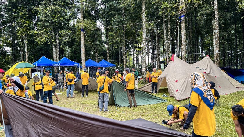 Wide Angle View at Diverse Group of Young People Enjoying Picnic ...