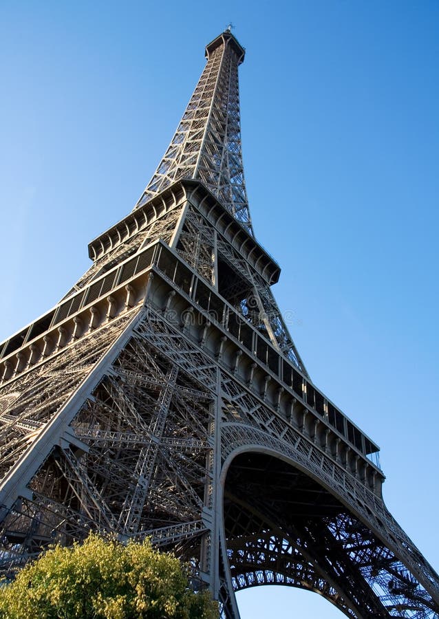 Wide Angle View of the Eiffel Tower Stock Photo - Image of unusual ...