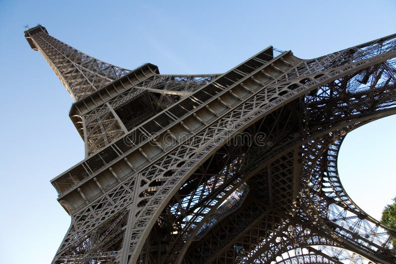 Wide Angle View of the Eiffel Tower Stock Image - Image of europe ...