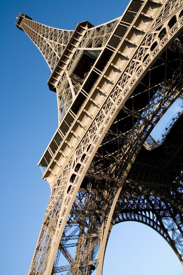 Wide Angle View of the Eiffel Tower Stock Image - Image of monument ...