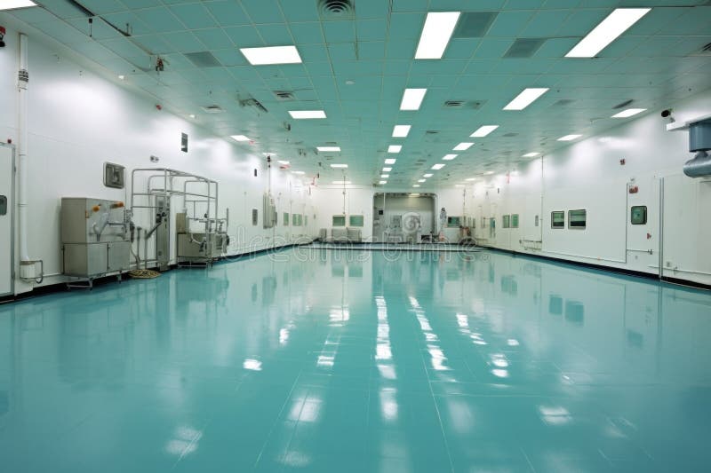 Wide-angle View of an Empty Clean Room Facility Stock Illustration ...