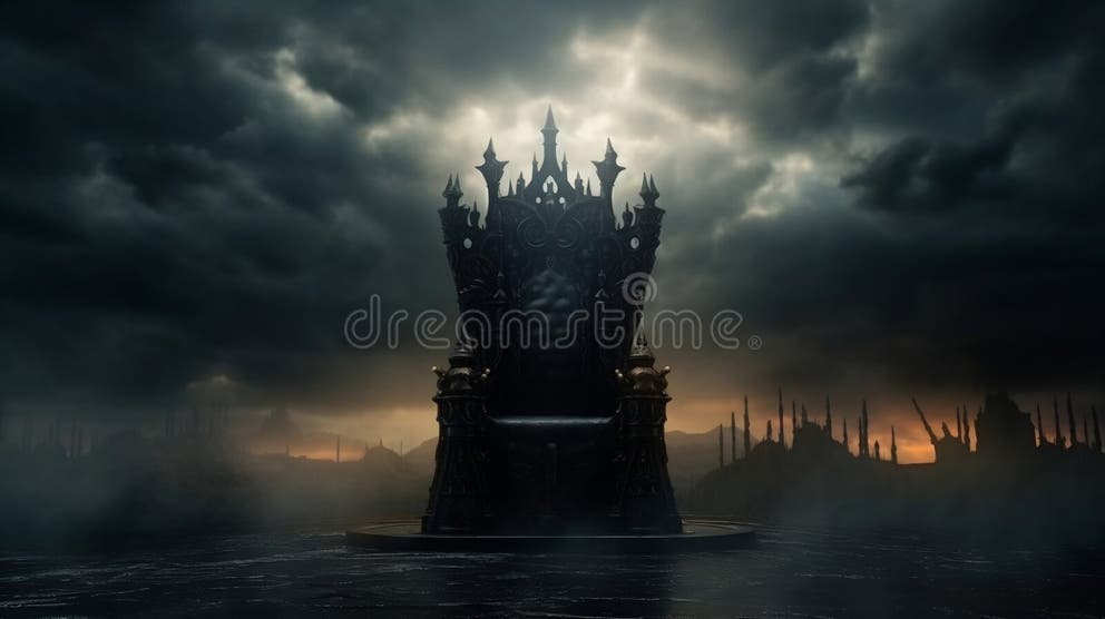 Empty Large Gothic Style Throne. Ai Generative Stock Illustration ...