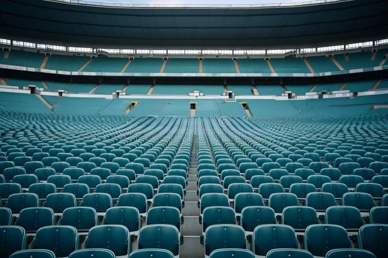 Wide-angle View of Empty Stadium Seating Showing the Grand Scale of an ...