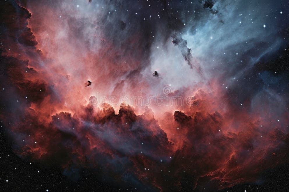 Wide-angle View of an Expansive Nebula with Protostars Stock ...