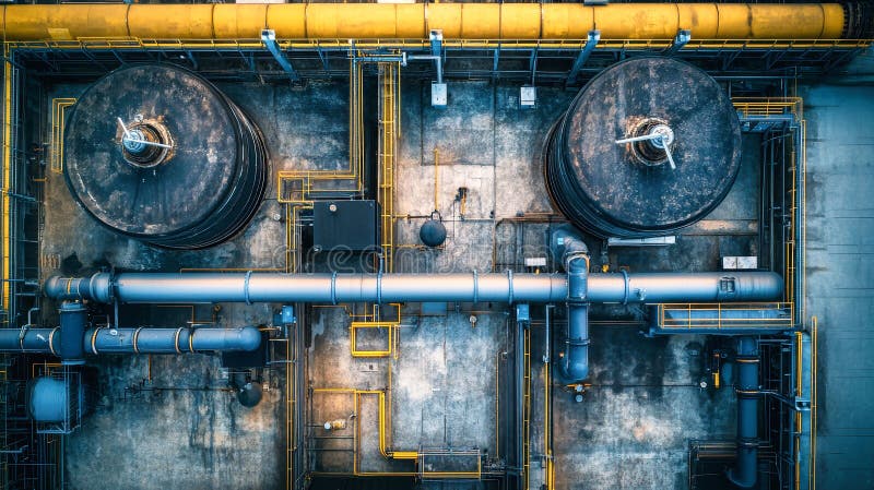 Exploration of a Modern Water Treatment Facility with Intricate Piping ...