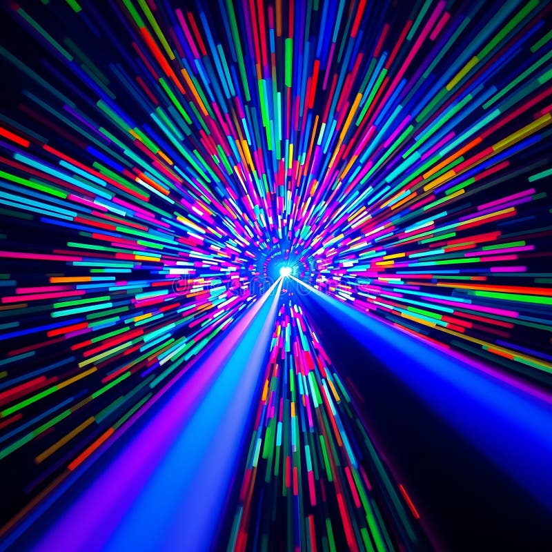 A Wide Angle View of a Laser Beam Being Directed through a Lens with an ...