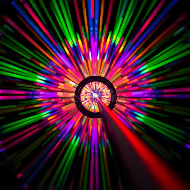A Wide Angle View of a Laser Beam Being Directed through a Lens with an ...