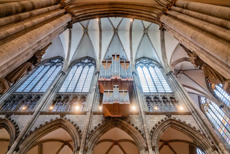 Wide-angle View of the Massive Organ Inside Cologne Cathedral Editorial ...