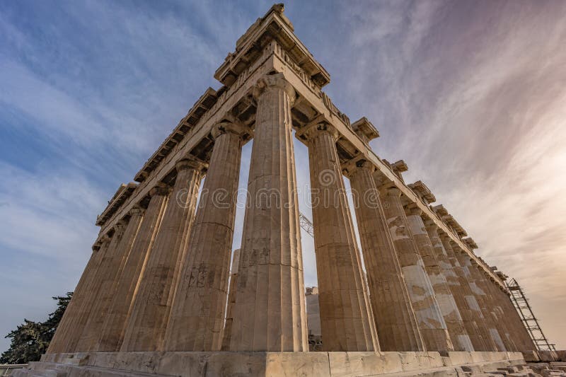 Wide Angle View of the Parthenon on the Acropolis in Athens, Greece ...