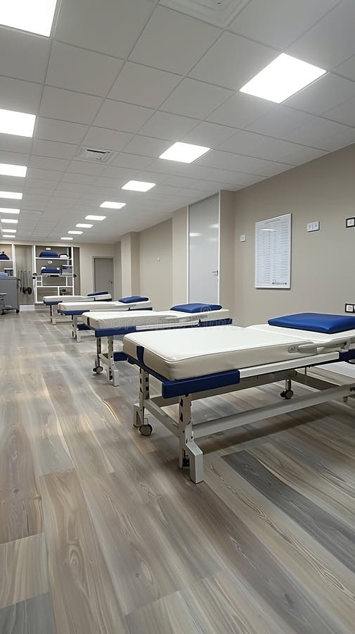 Wide Angle View of a Physiotherapy Room with Room for Logos. Stock ...