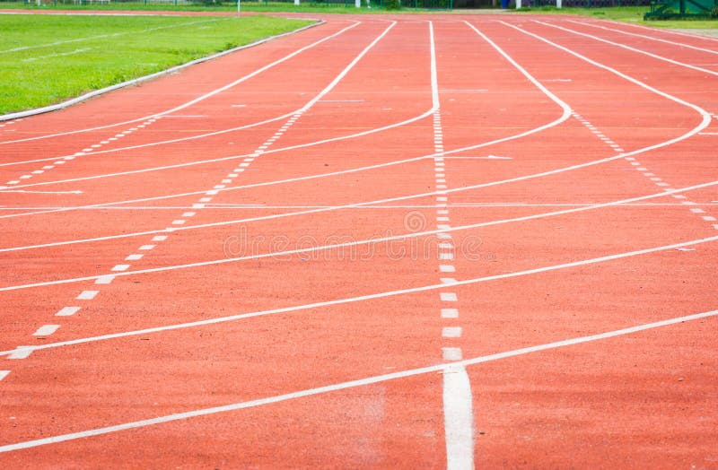 Wide Angle View of a Running Track. Stock Image - Image of competitive ...