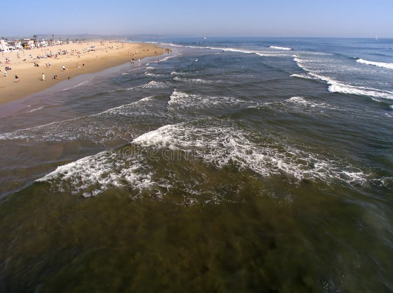 Wide Angle View of Sea and Shore Stock Photo - Image of children ...