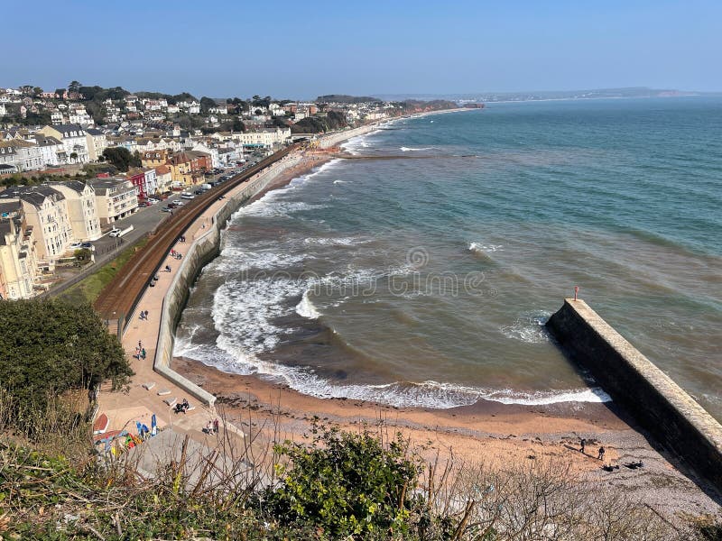Wide Angle View of the Seafront at Dawlish, Devon Stock Photo - Image ...