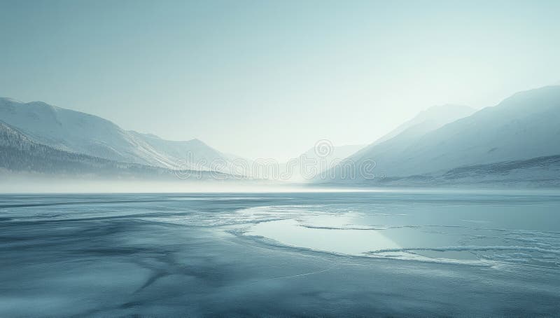A Wide-angle View Showcases the Serene Atmosphere of a Lake Covered in ...