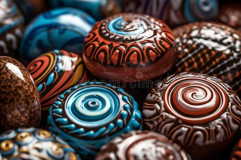 A Wide Array of Differently Colored Rocks. Souvenir Stone Concept ...