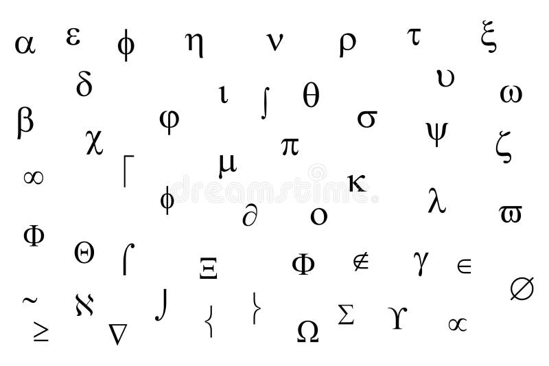 Diverse Mathematical and Scientific Symbols Scattered on White ...