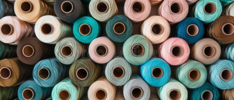 A Wide Array of Textile Threads is Displayed, Offering a Full Spectrum ...