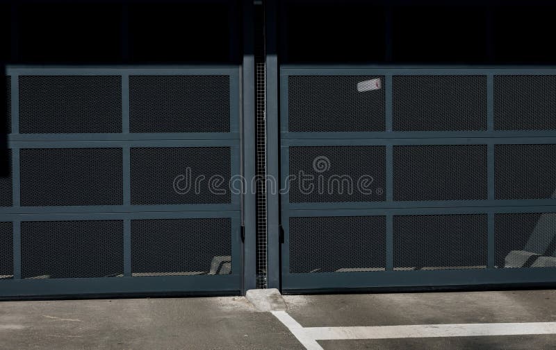 Wide Automatic Sliding Gate with Remote Control Stock Photo - Image of ...