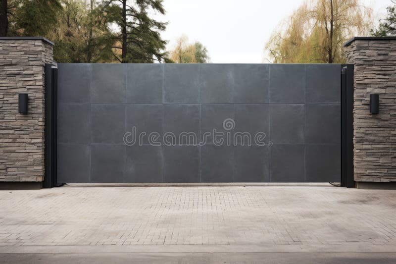 Wide Automatic Sliding Gate with Remote Control. Security and ...