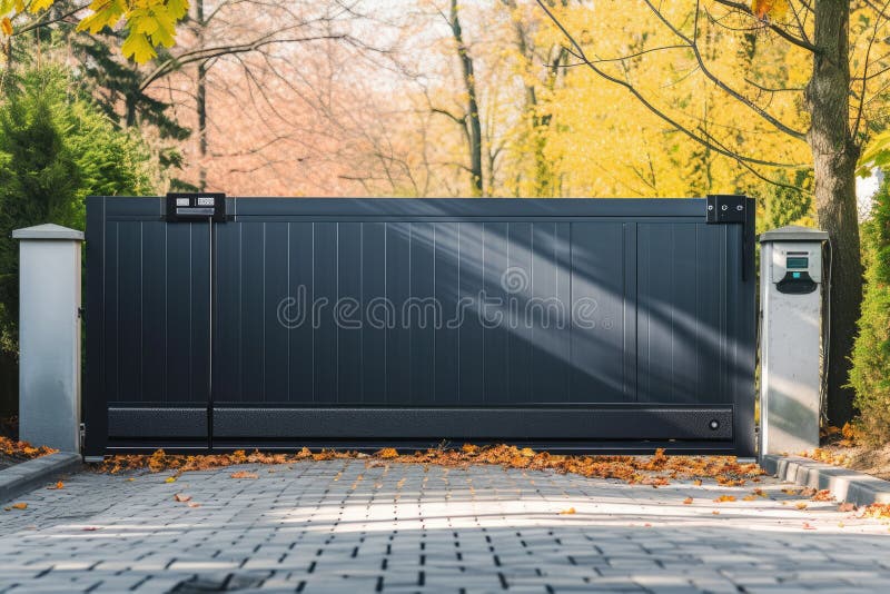 Wide Automatic Sliding Gate with Remote Control. Security and ...