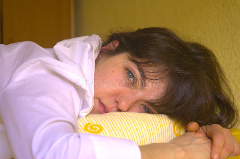 Wide-awake woman. stock image. Image of tranquillity, mouth - 7612437