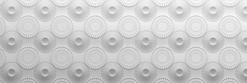 Wide Banner with Delicate White Pattern of Many Circles Shapes Stock ...
